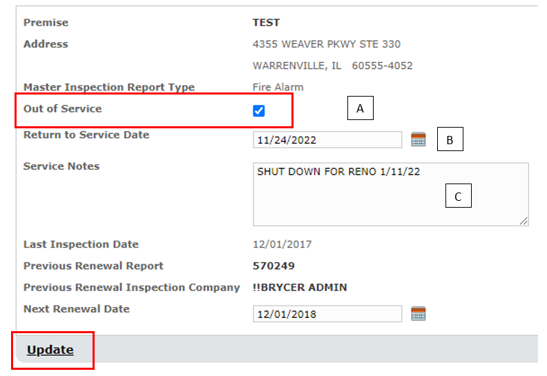 How to Mark a System Out of Service