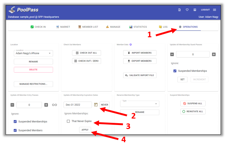 How to update membership expiration dates