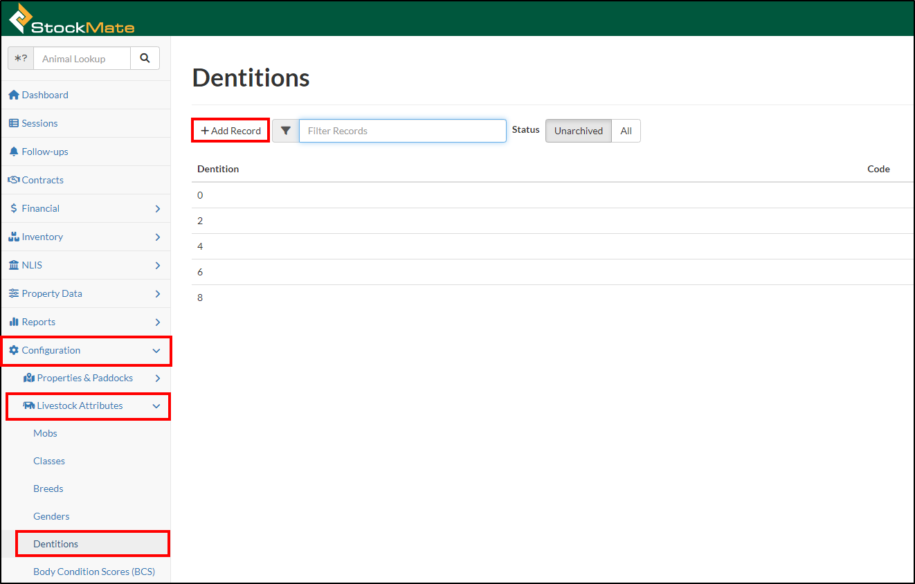 Setup Dentitions (web & app)