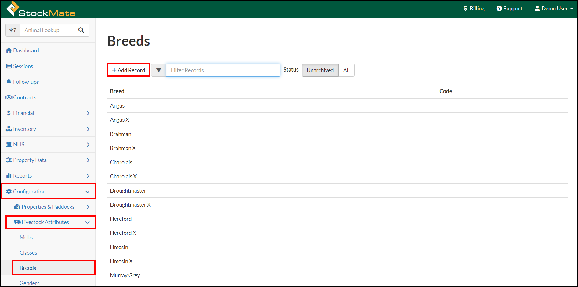Setup Breeds (web & app)