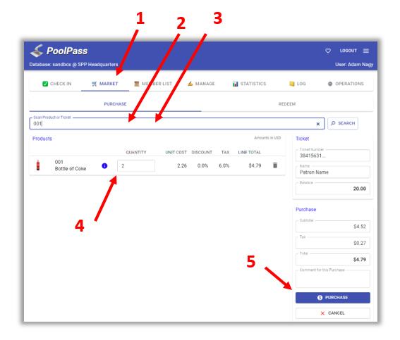 How to process a direct sale (concession sales)