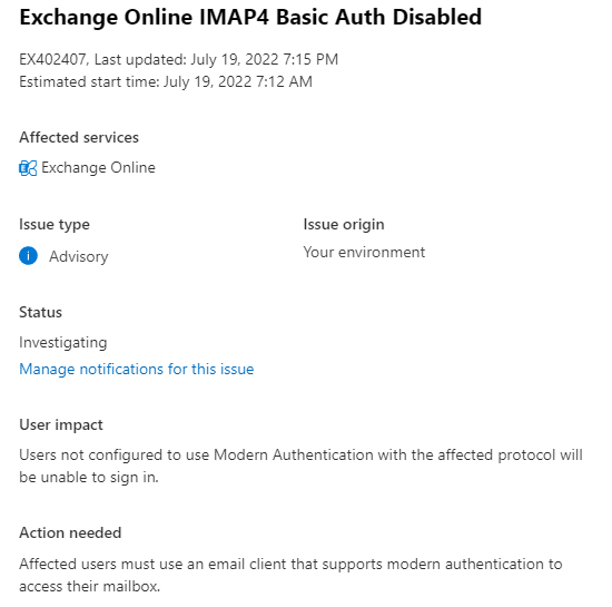 Office 365 mail not fetching