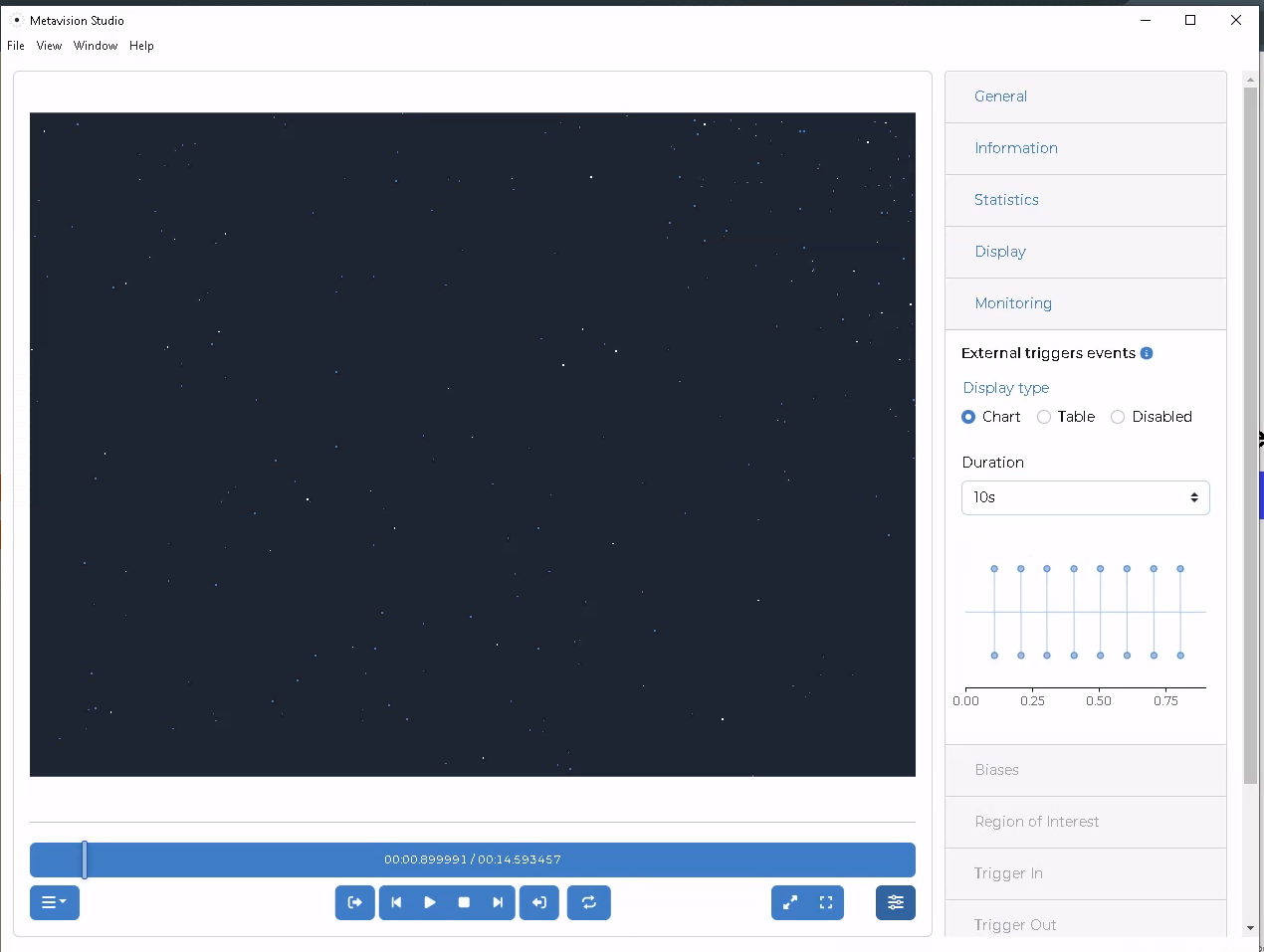 Capturing events between event triggers