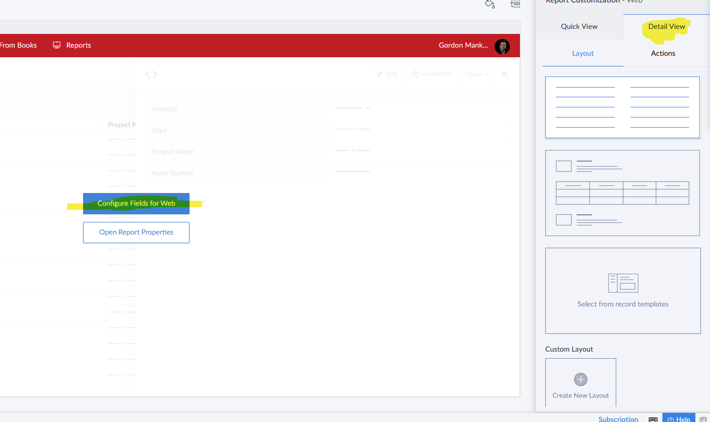 Hide certain columns in a published report/page