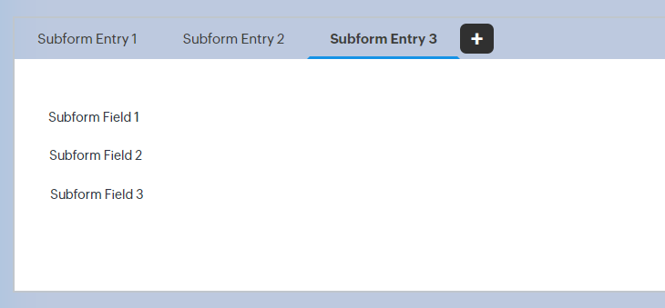 Is there a way to show a Subform field in Canvas as a Tab element?